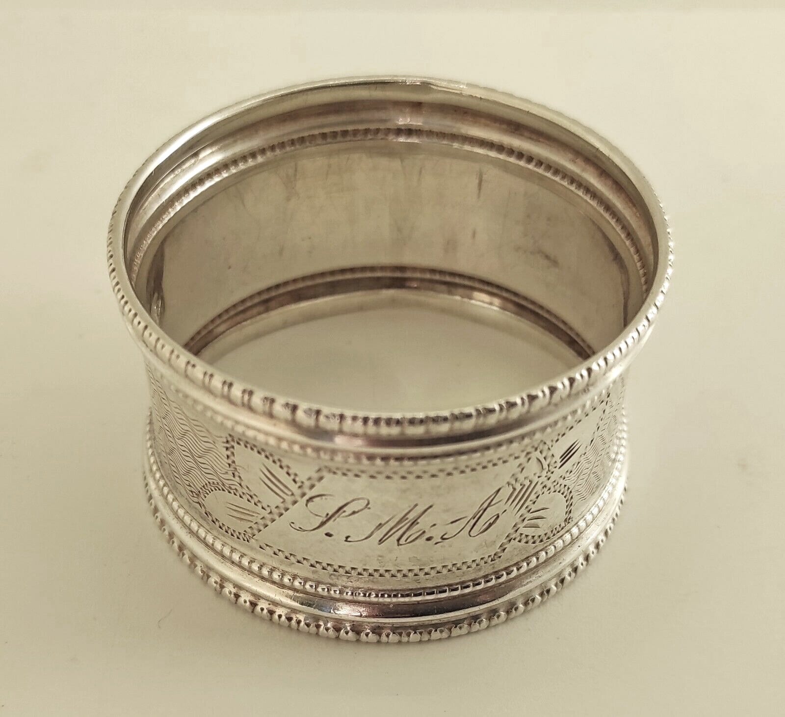 French .800 Solid Silver Napkin Ring Guilloche Decor - Etsy