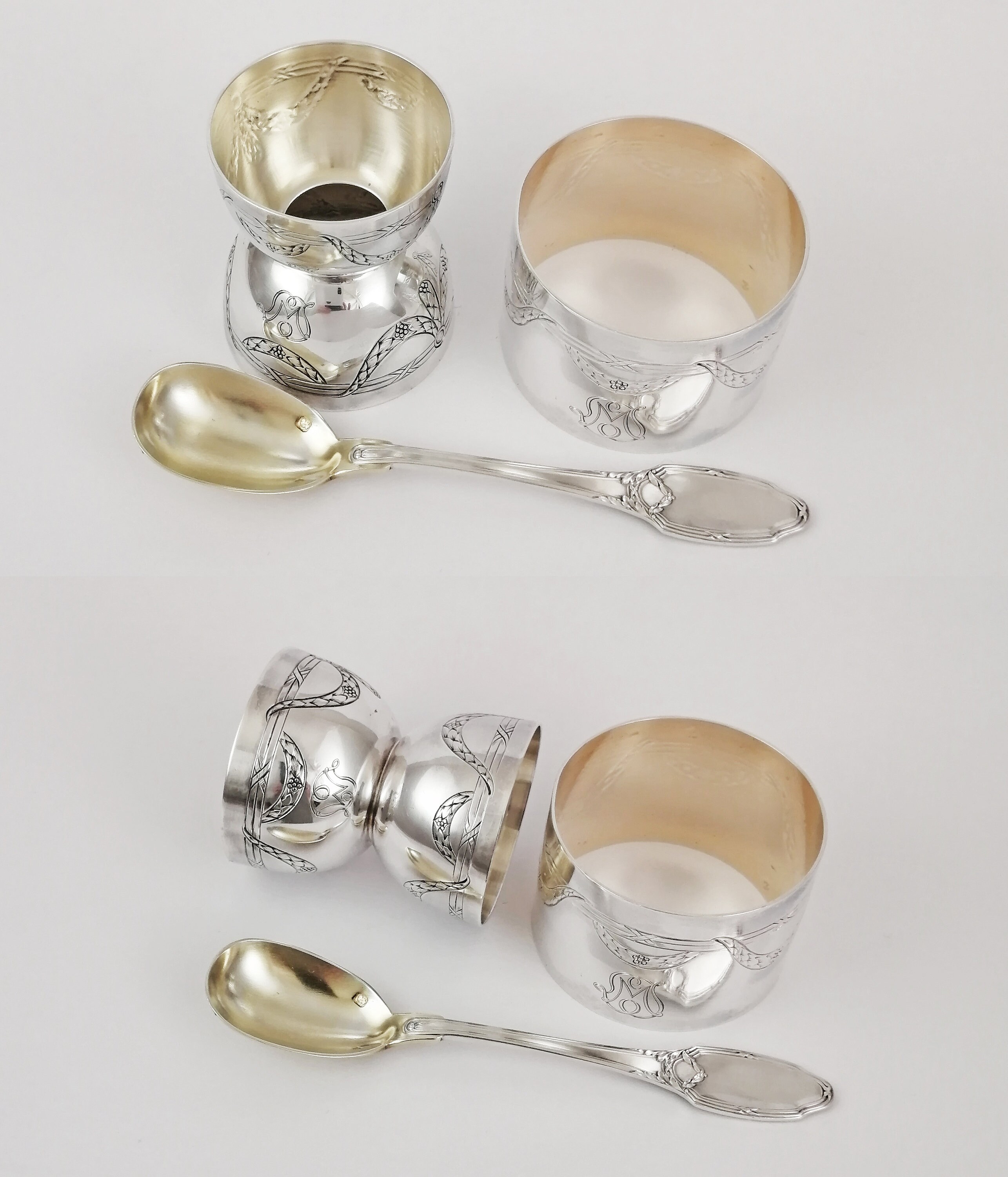 Boxed French Sterling Silver Breakfast Set: Egg Cup Spoon and - Etsy