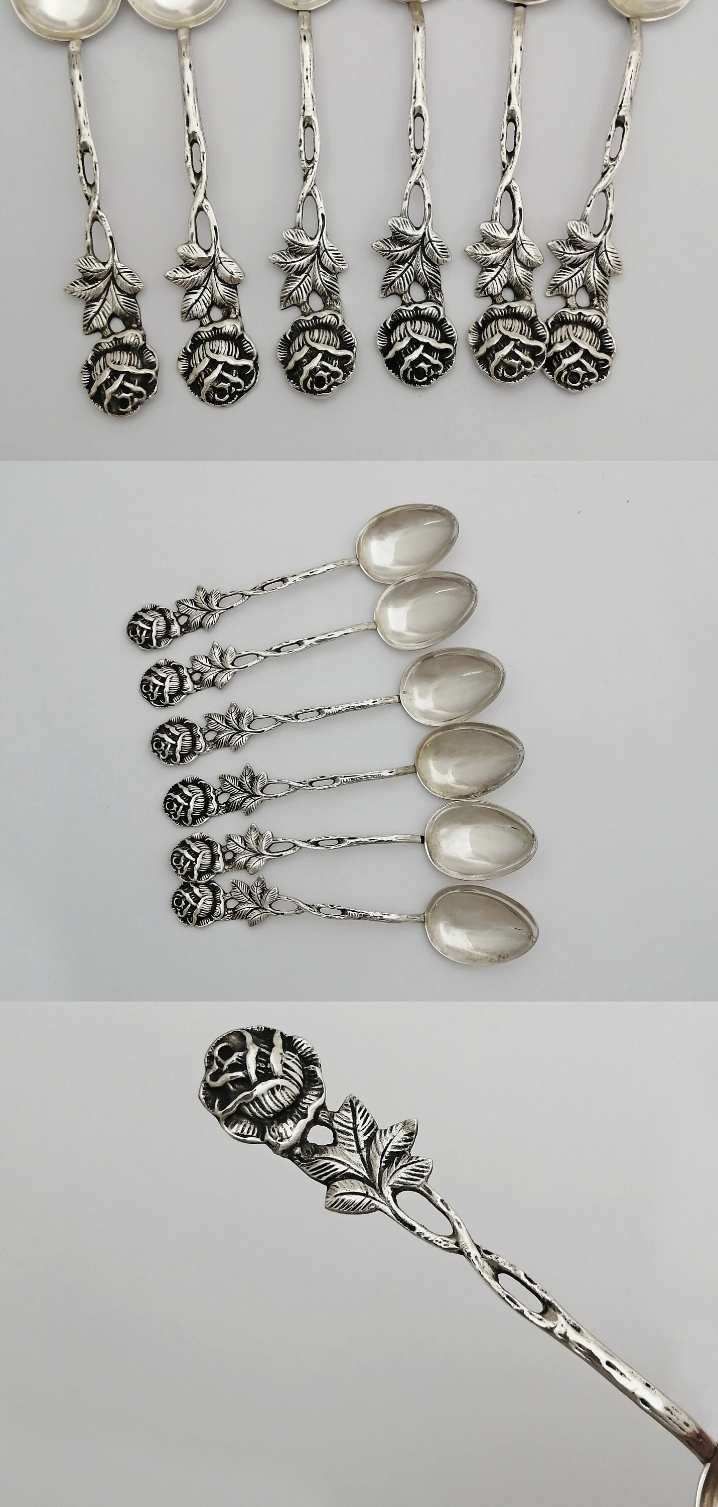 Boxed German .800 Solid Silver Spoons 6pc Hildesheimer - Etsy 日本