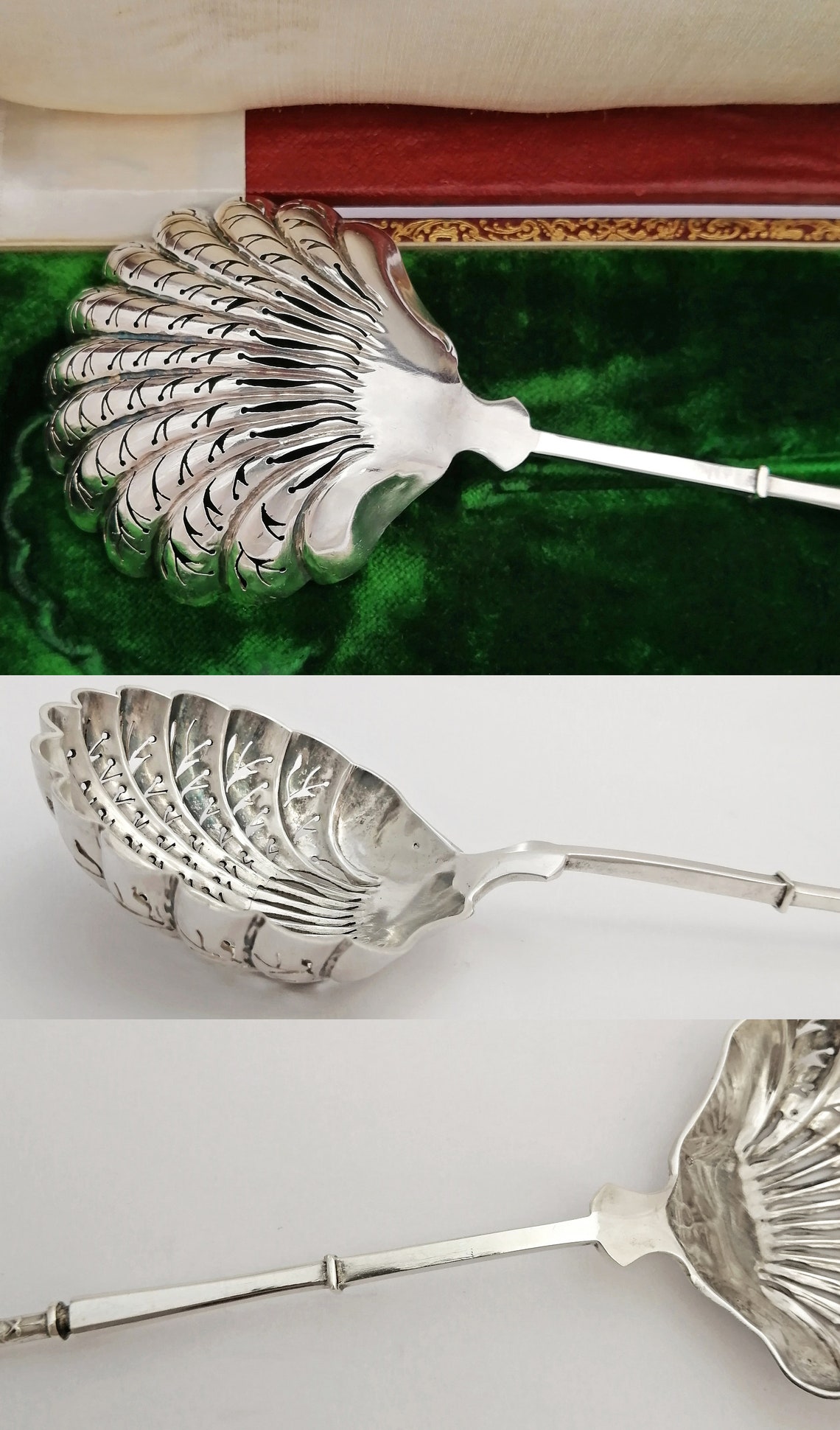 Boxed French .800 Solid Silver Sugar Sifter Spoon A La Russe | Etsy