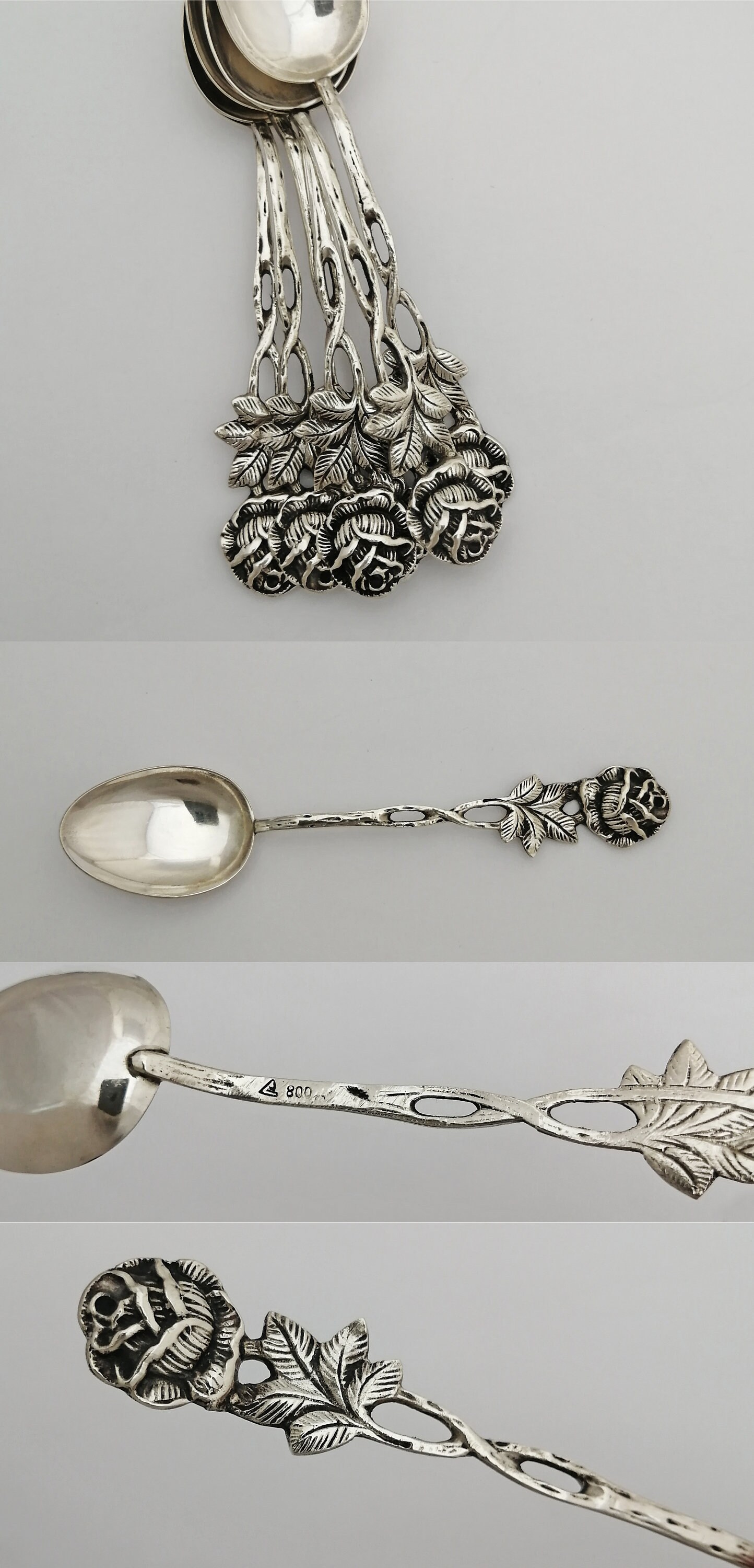 Boxed German .800 Solid Silver Spoons 6pc Hildesheimer - Etsy 日本
