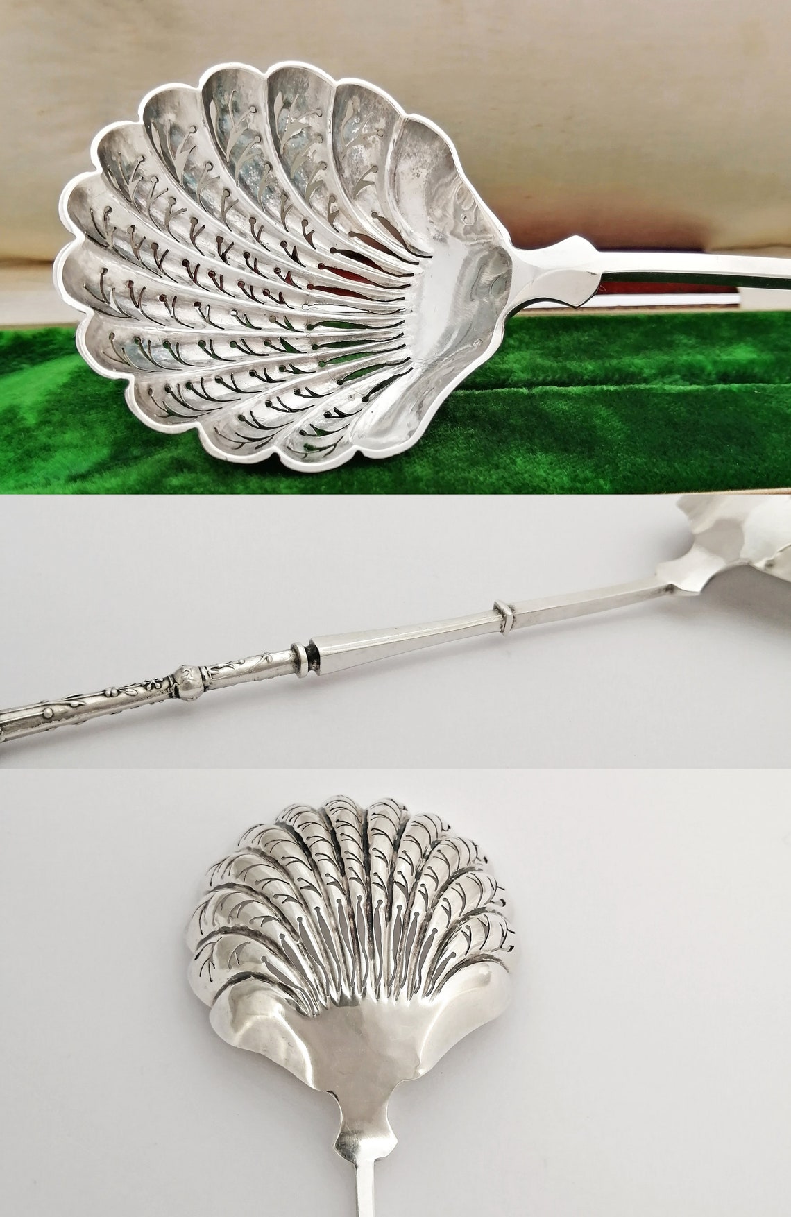 Boxed French .800 Solid Silver Sugar Sifter Spoon A La Russe | Etsy