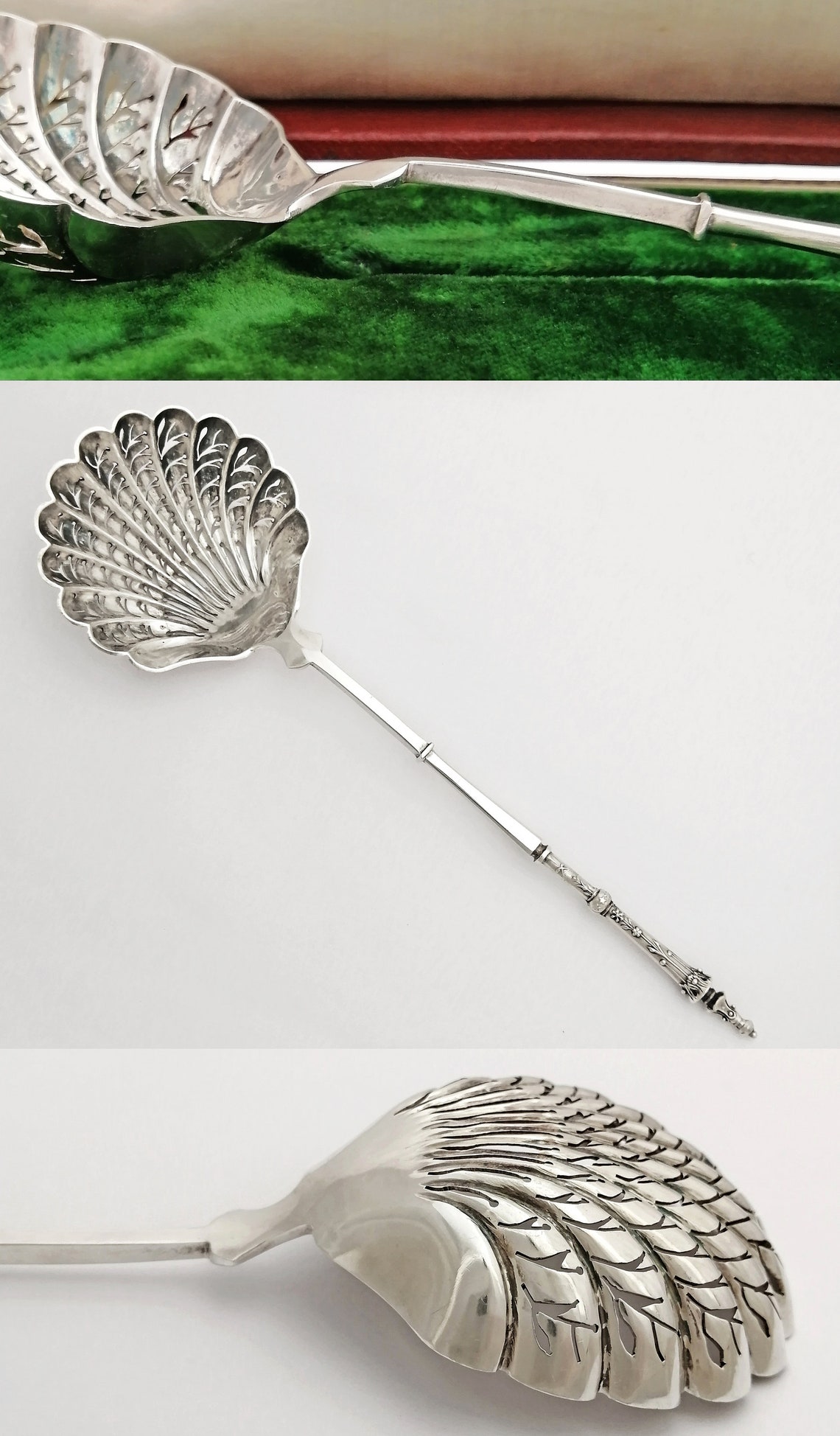 Boxed French .800 Solid Silver Sugar Sifter Spoon A La Russe | Etsy