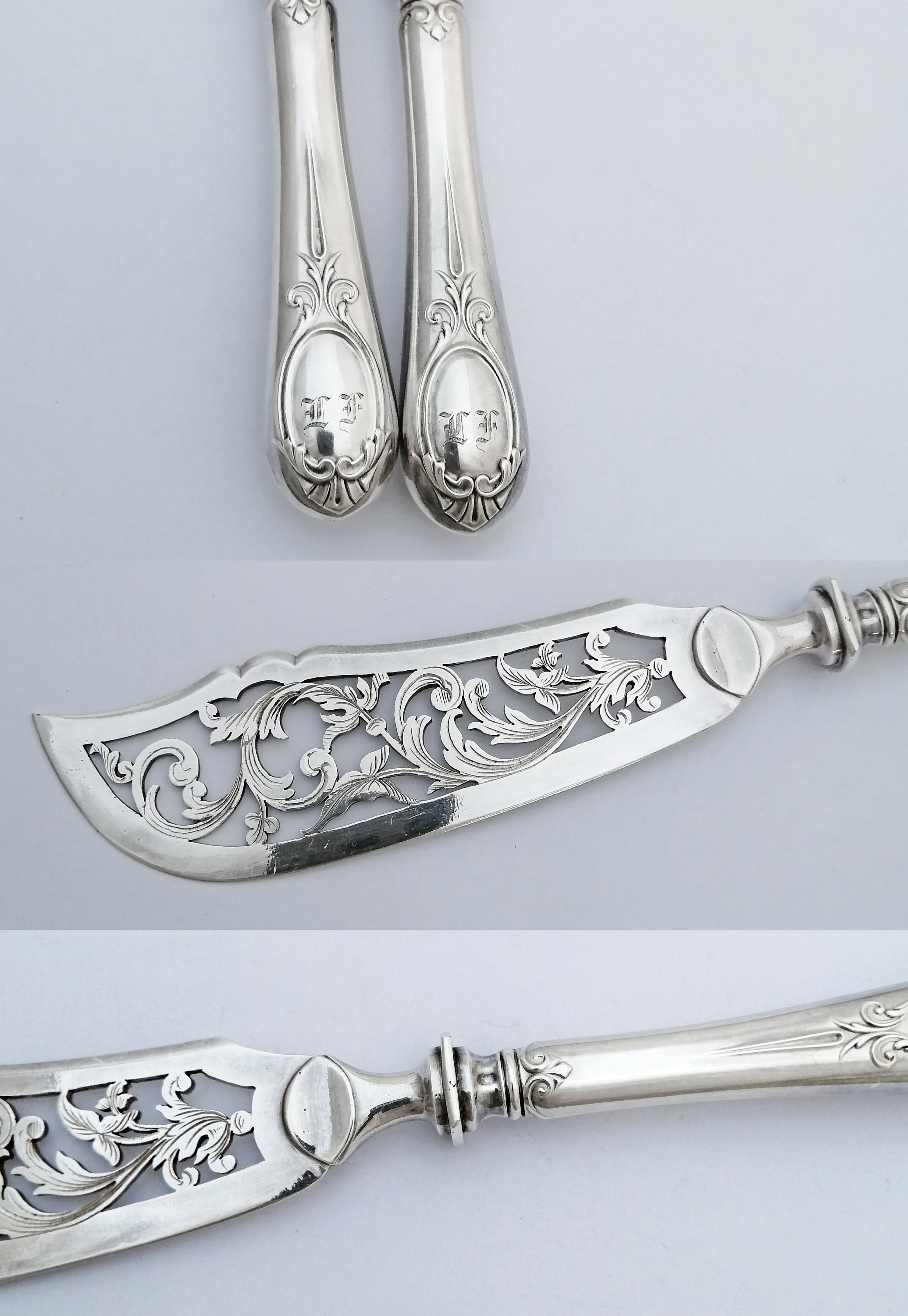 Boxed French Sterling Silver Handled 2pc Fish Serving Set Fish Fork ...