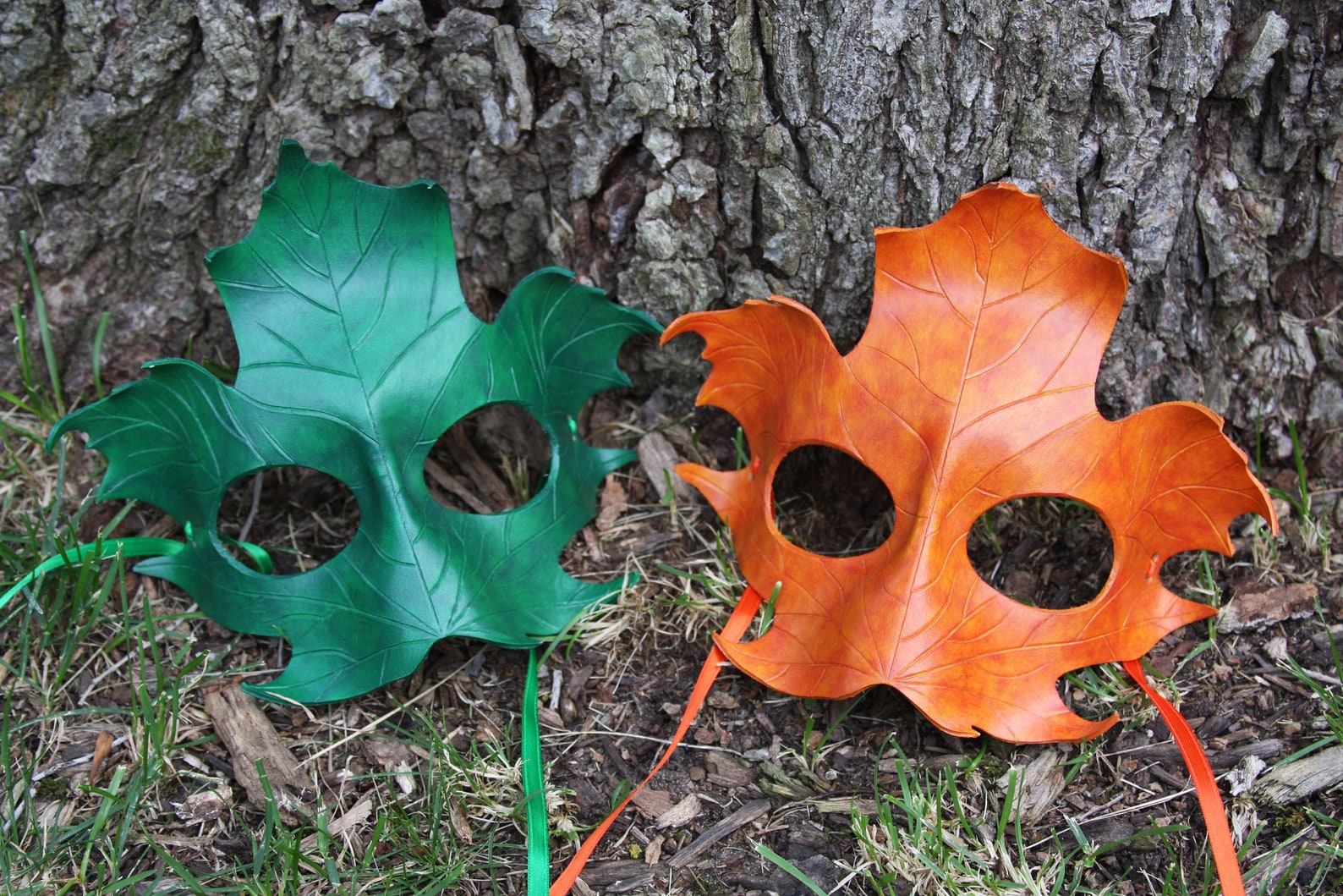 Maple Leaf Leather Mask | Etsy