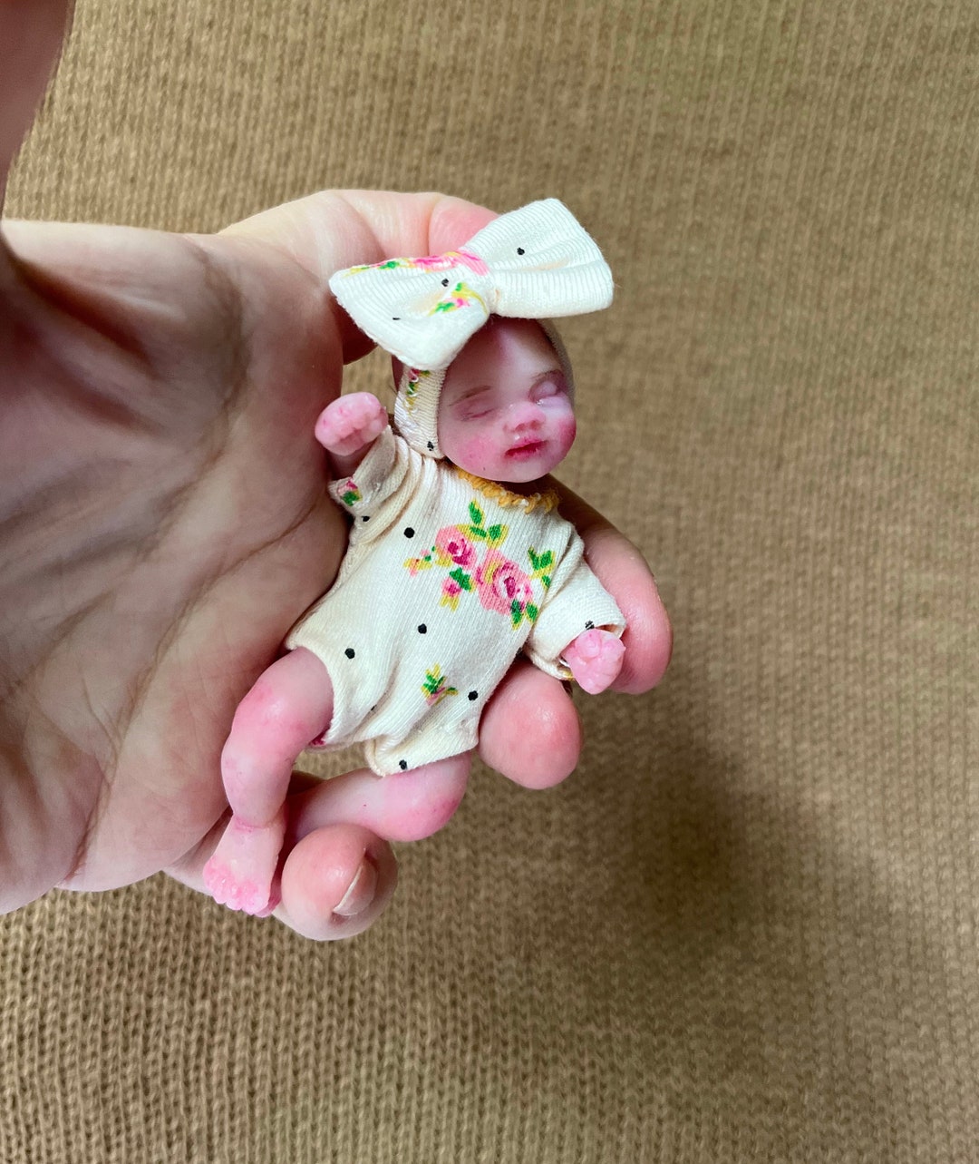 Miniature Silicone Baby Doll 3 Inch Girl Nelly, Tiny Silicone Baby ...