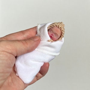 Mini Silicone Baby Doll 3 Inch Full Body Binki 8cm, Painted, Close Eyes ...