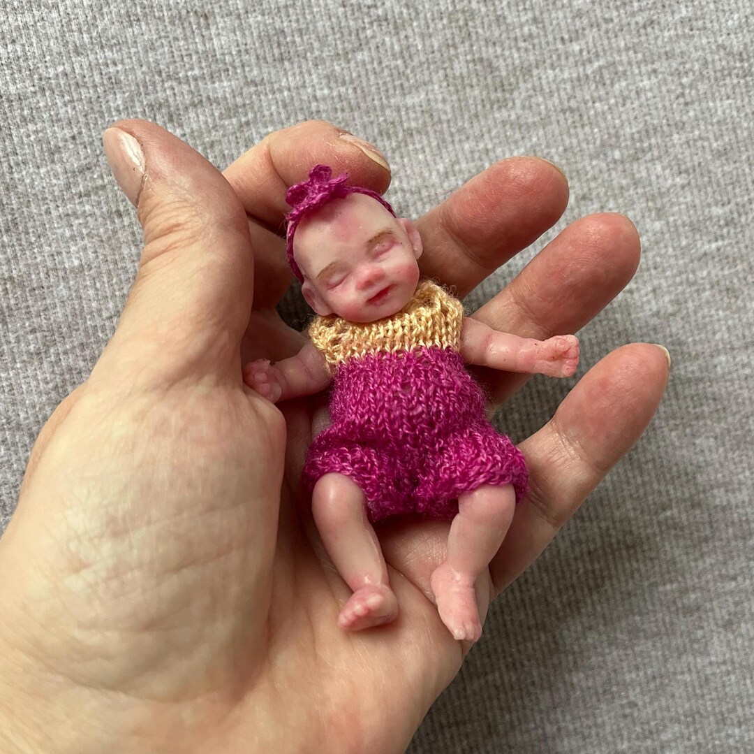 Miniature Silicone Baby Doll 3 Inch Girl Nelly, Tiny Silicone Baby ...