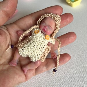 Mini Silicone Baby Doll 3 Inch Full Body Binki 8cm, Painted, Close Eyes ...