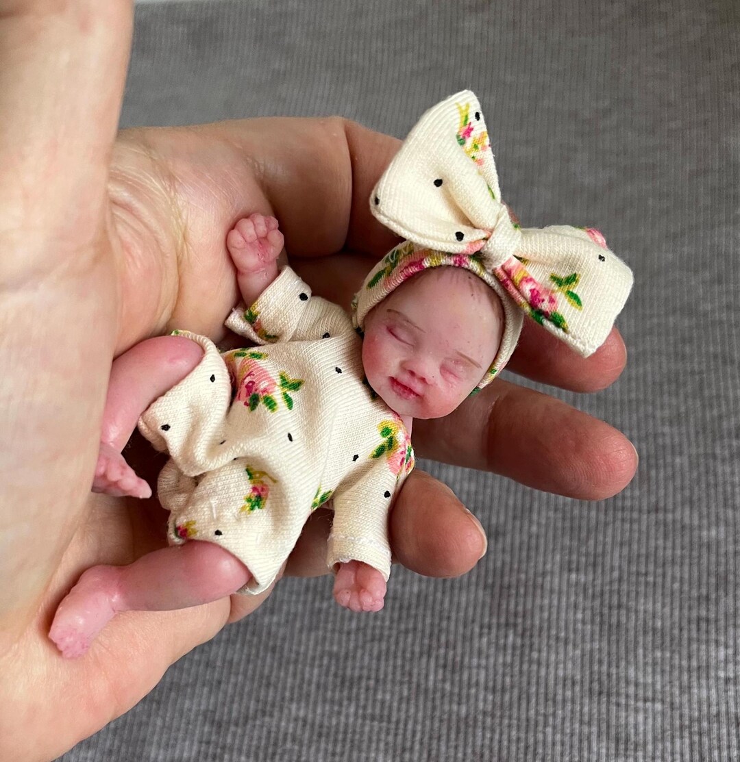 Miniature Silicone Baby Doll 3 Inch Girl Nelly, Tiny Silicone Baby ...