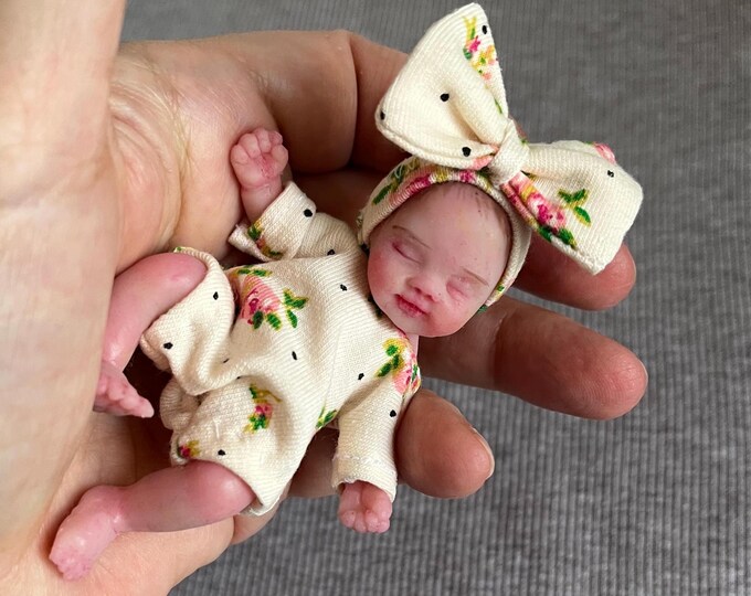 Miniature Silicone Baby Doll 3 Inch Girl Nelly, Tiny Silicone Baby ...