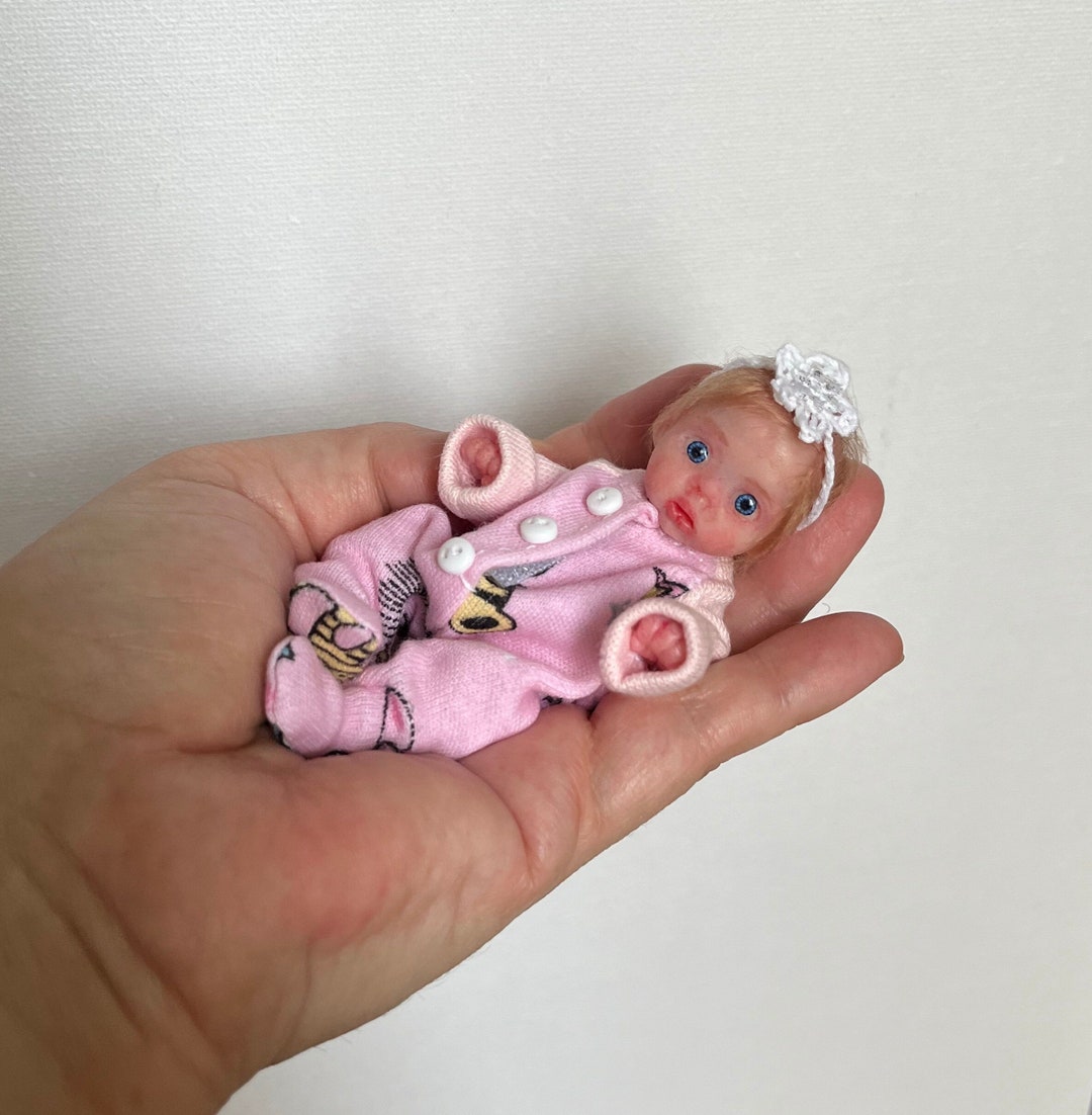 Mini Silicone Baby Doll 4 Inch Full Body Greta 10cm, Painted, Rooting ...