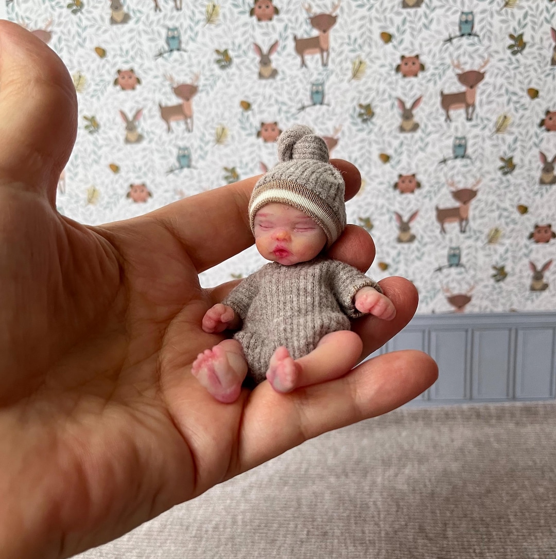 Mini Silicone Baby Boy 3 Inch Patric, Painted, With Handmade Pacifier ...