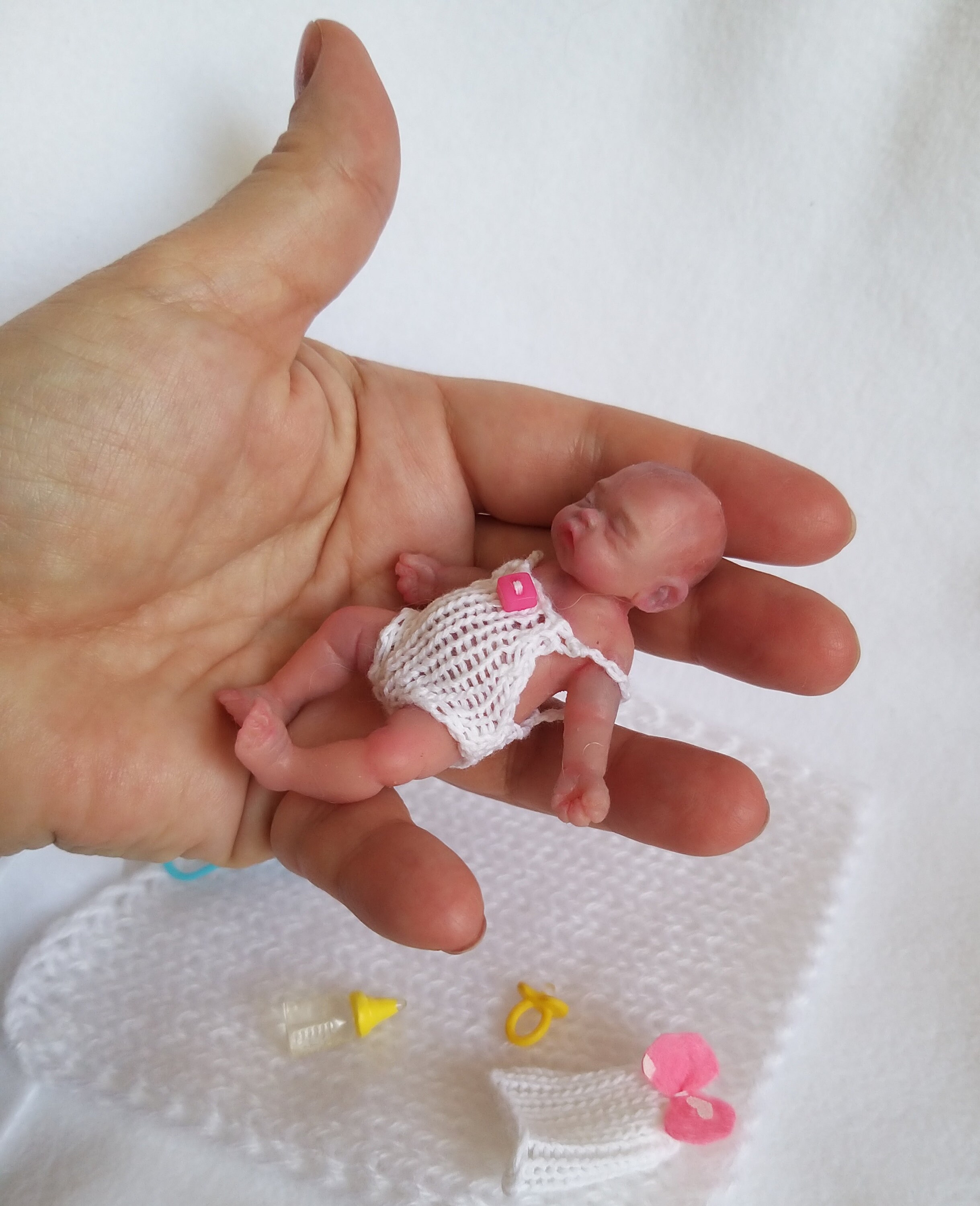 Mini Silicone Baby Doll 3 Inch Full Body Binki 8cm Painted - Etsy