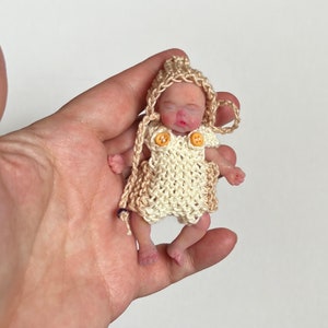 Mini Silicone Baby Doll 3 Inch Full Body Binki 8cm, Painted, Close Eyes ...