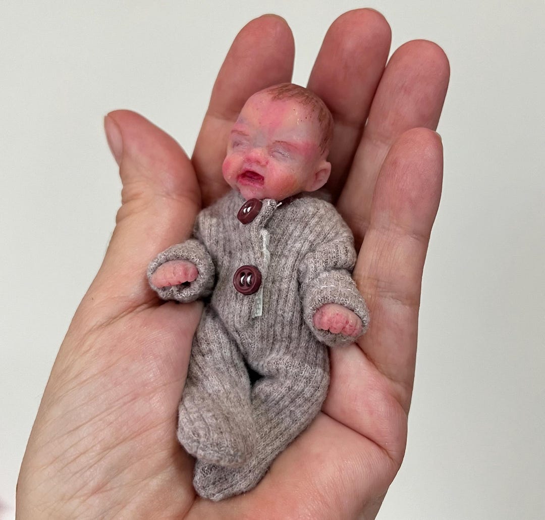 Mini Silicone Crying Baby Boy Doll 3.5 Inch, Full Silicone Baby ...