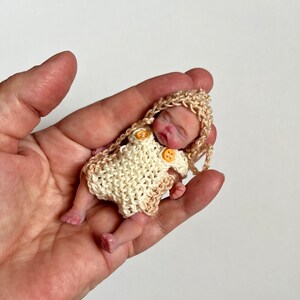 Mini Silicone Baby Doll 3 Inch Full Body Binki 8cm, Painted, Close Eyes ...