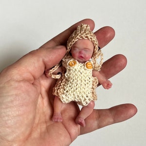 Mini Silicone Baby Doll 3 Inch Full Body Binki 8cm, Painted, Close Eyes ...