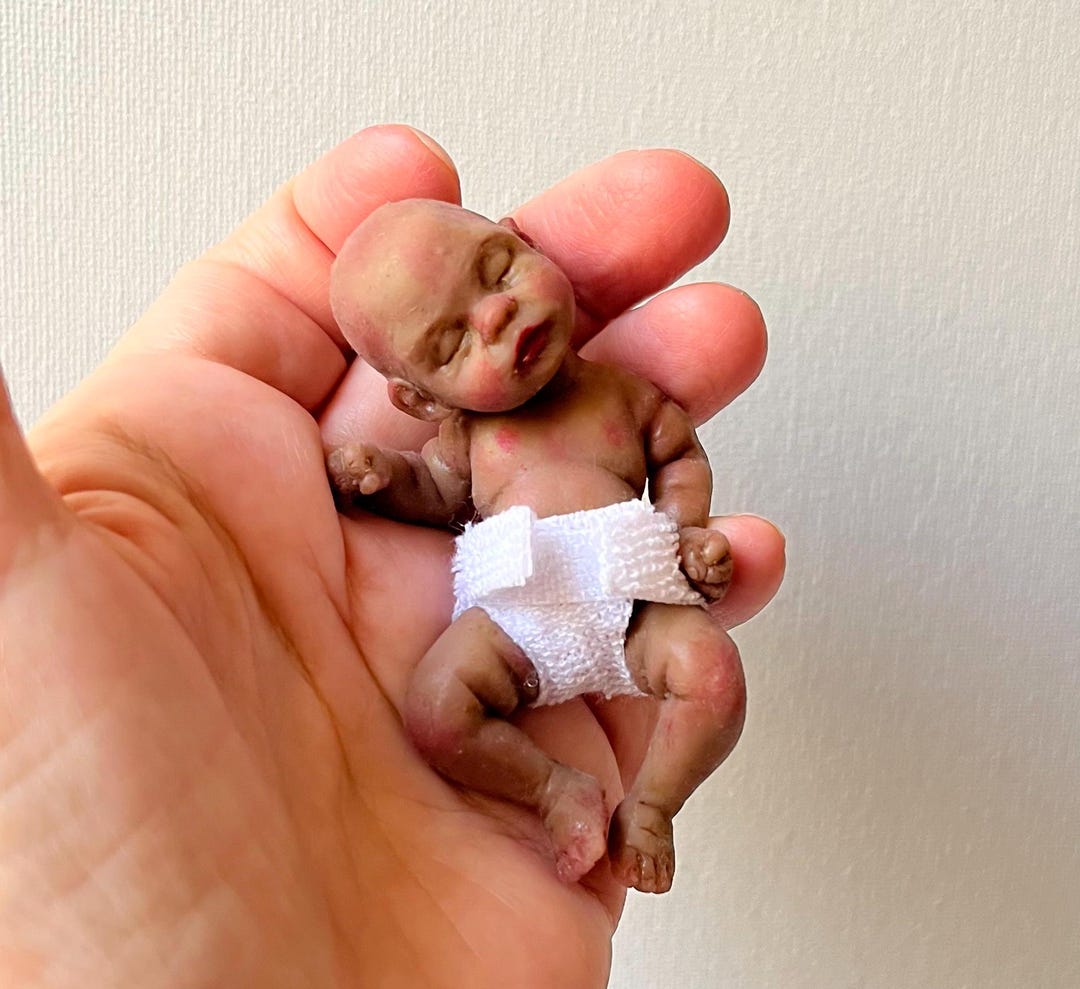 3 Inch Silicone Baby AA Doll Full Body Evie 8cm, Painted, Close Eyes ...