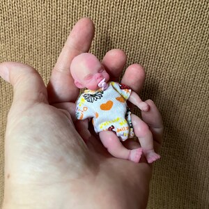 Mini Silicone Baby Doll 3 Inch Full Body Evie (8cm), Painted, Close ...
