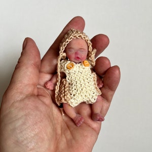 Mini Silicone Baby Doll 3 Inch Full Body Binki 8cm, Painted, Close Eyes ...