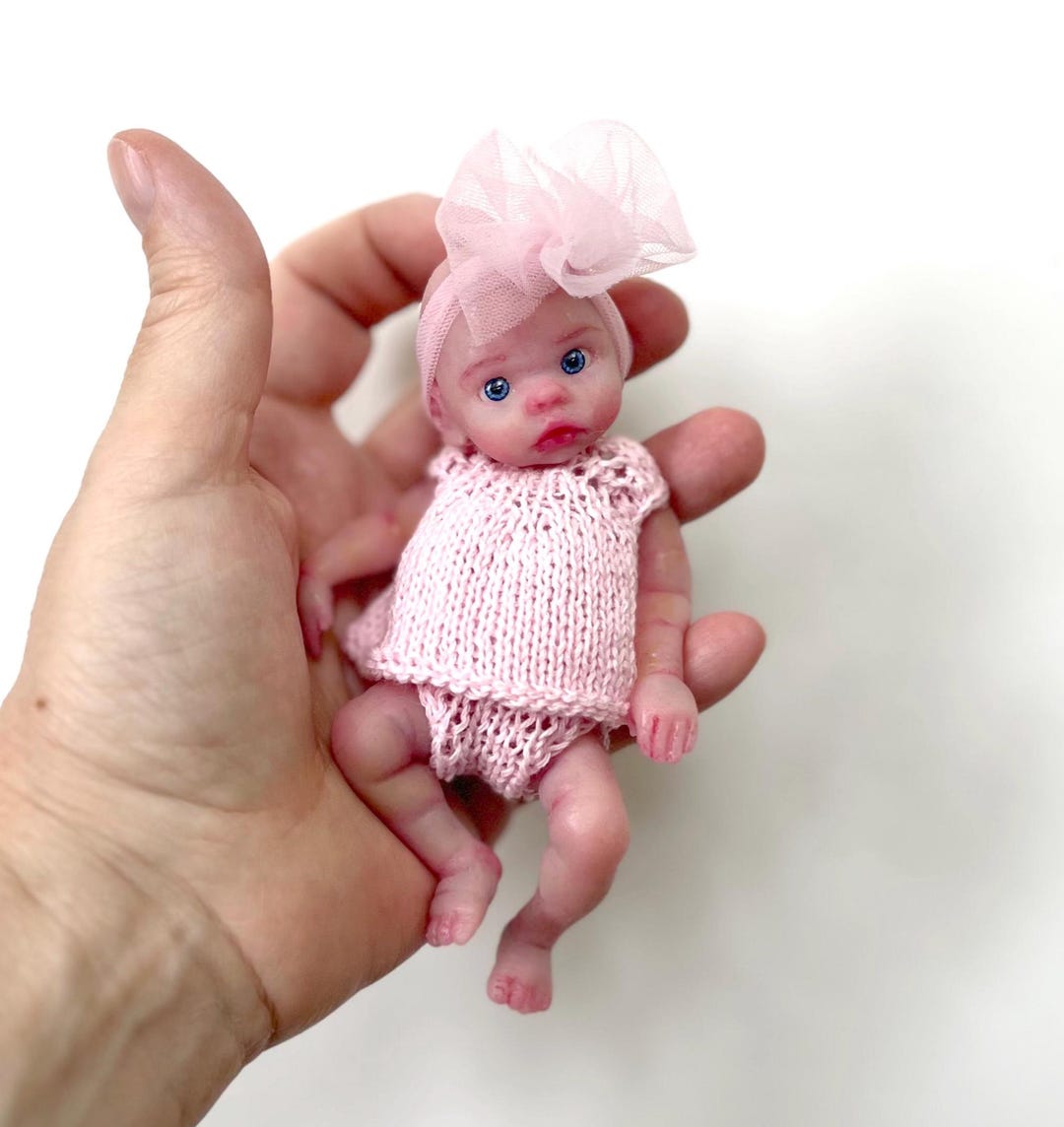 Mini Silicone Baby Doll 5 Inch Full Body Olivia (13cm), Painted, Open ...
