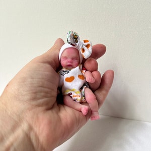 Mini Silicone Baby Doll 3 Inch Full Body Evie 8cm, Painted, Close Eyes ...