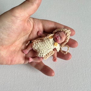 Mini Silicone Baby Doll 3 Inch Full Body Binki 8cm, Painted, Close Eyes ...
