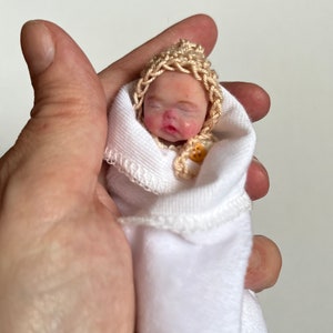 Mini Silicone Baby Doll 3 Inch Full Body Binki 8cm, Painted, Close Eyes ...