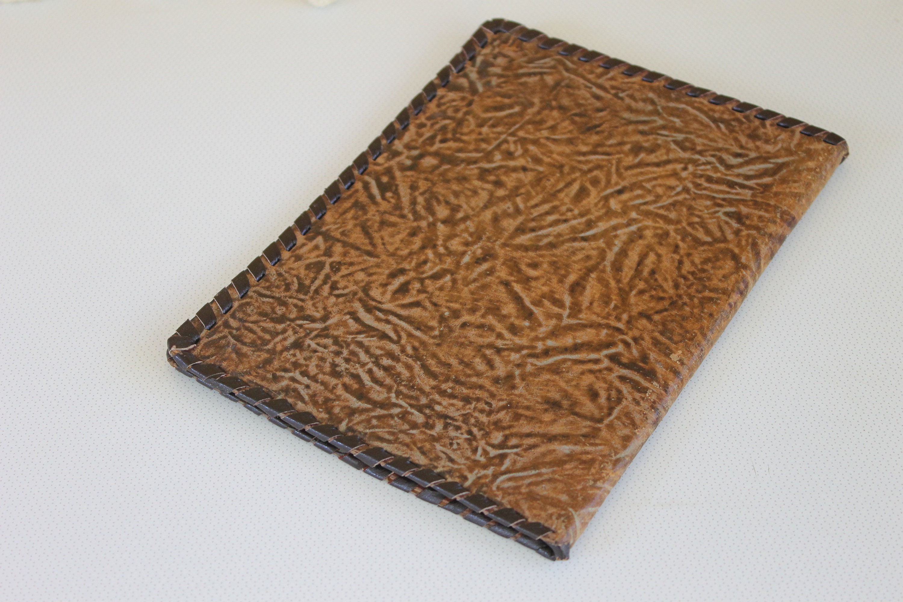 Vintage Book Cover Embossed Leather Folder Hand Tooled | Etsy