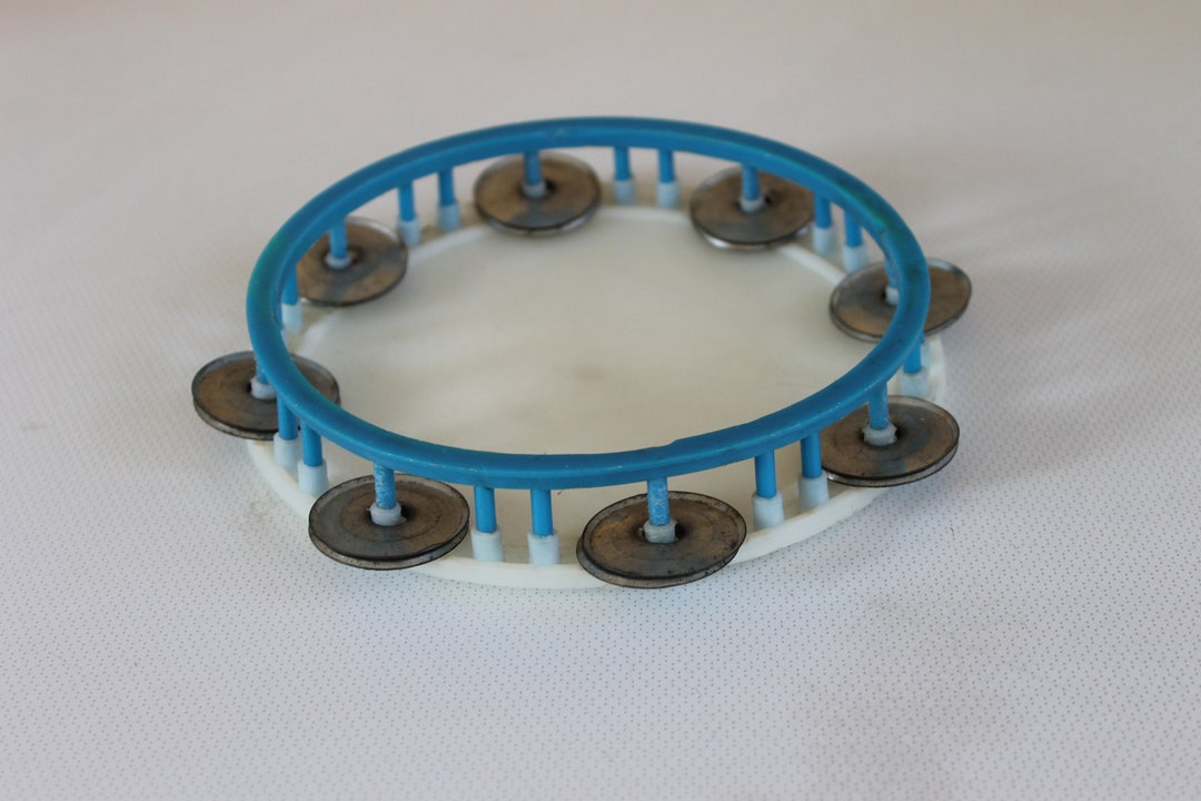 Vintage Tambourine, Kid Toy, Plastic Metal Children Round Tambourine ...