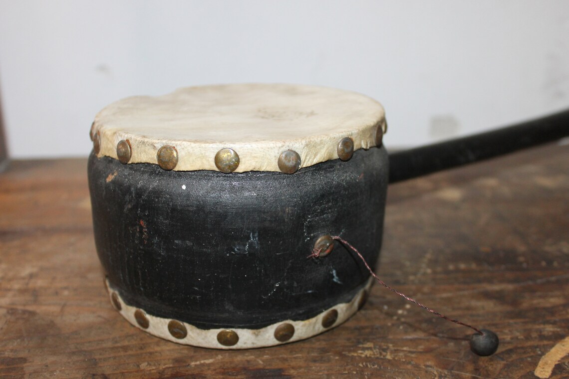 Antique Pigskin Wood Clapper Old Musical Instrument Big | Etsy