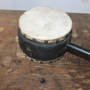 Antique Pigskin Wood Clapper, Old Musical Instrument, Big Vintage Real ...