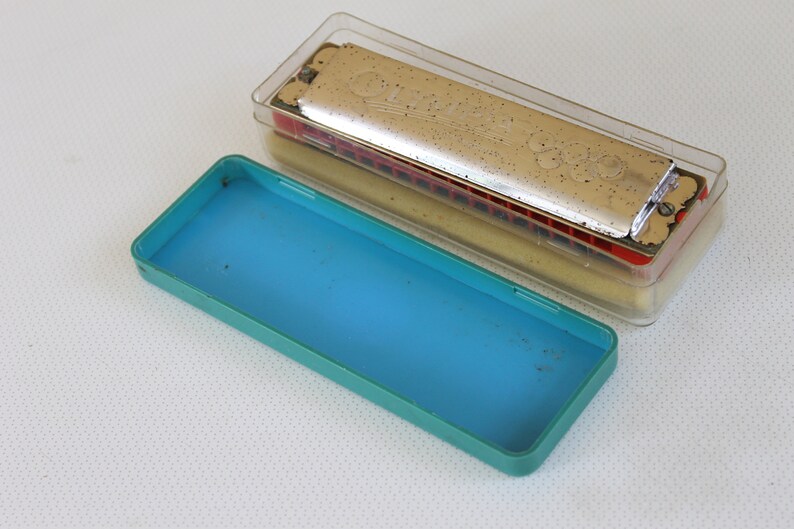 Antique HARMONICA Vintage OLYMPIA Bell Metal Reeds Harmonica - Etsy