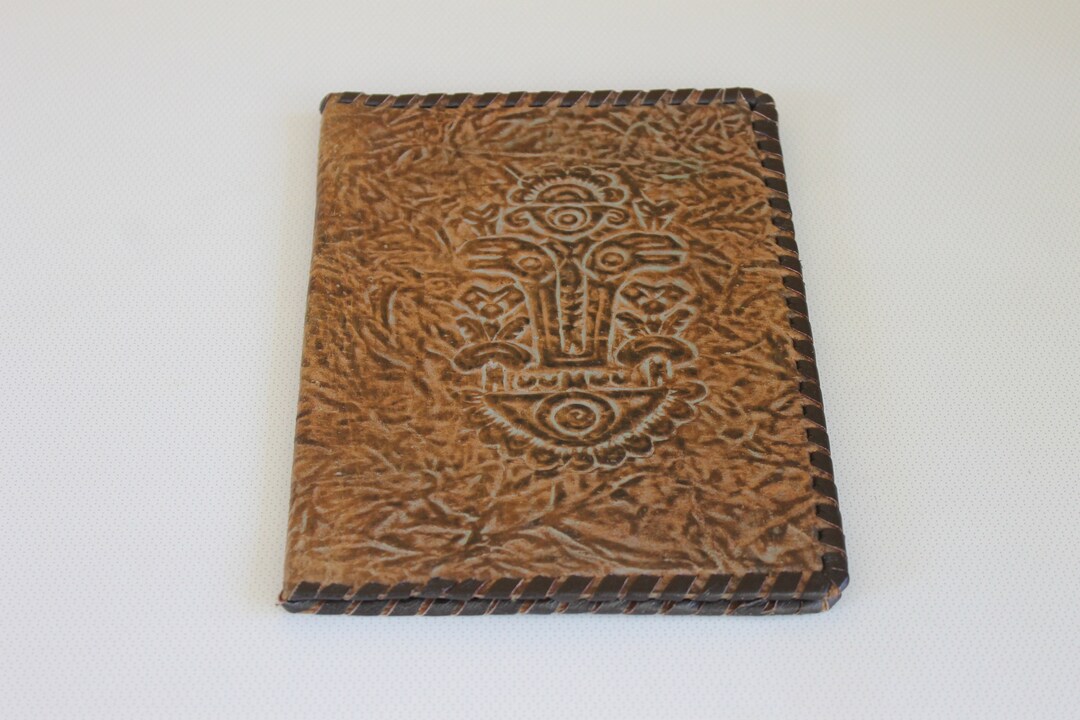 Vintage Book Cover, Embossed Leather Folder, Hand Tooled Portfolio ...