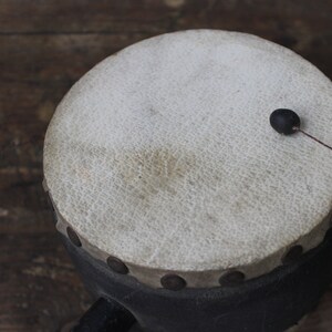 Antique Pigskin Wood Clapper, Old Musical Instrument, Big Vintage Real ...