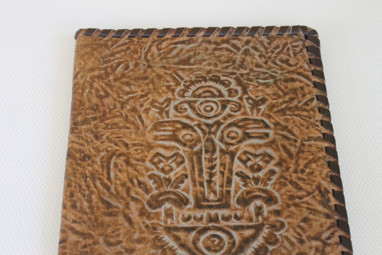 Vintage Book Cover Embossed Leather Folder Hand Tooled | Etsy