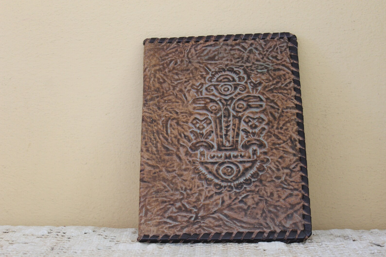 Vintage Book Cover Embossed Leather Folder Hand Tooled | Etsy