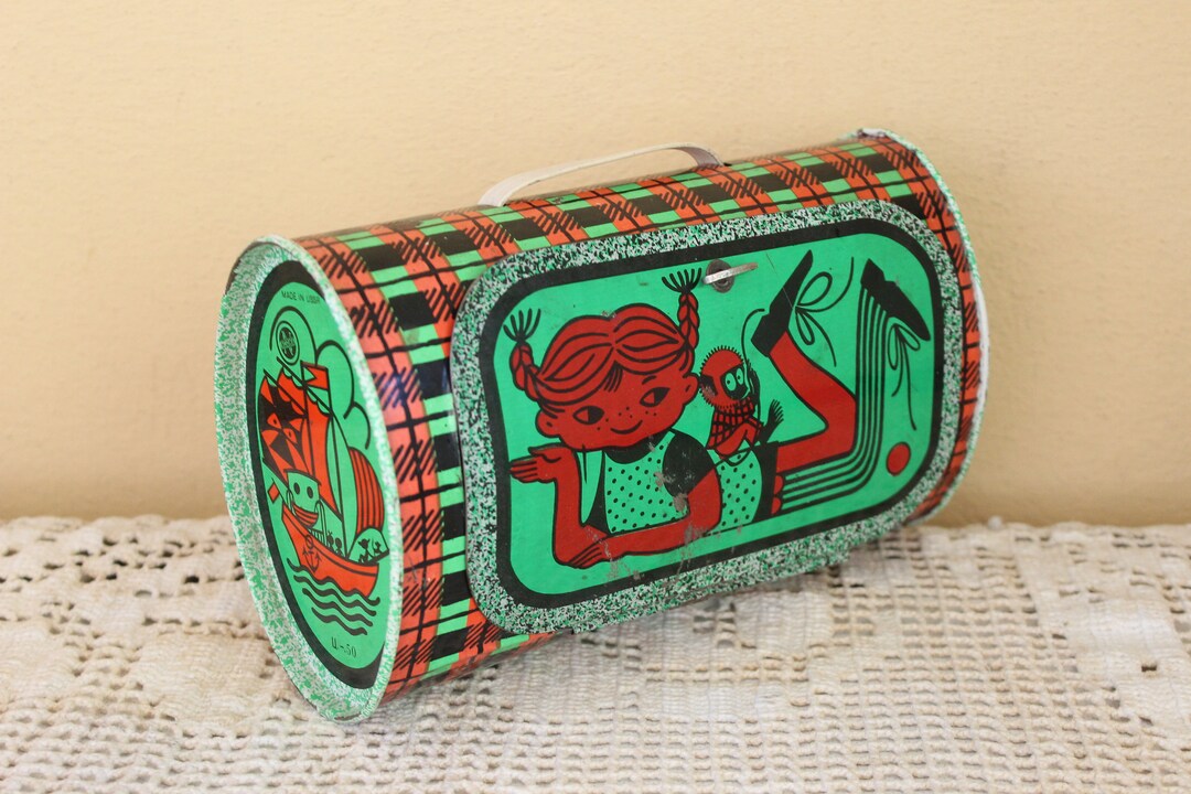 Vintage Lunch Box Pippi Longstocking With Monkey Kid Food - Etsy