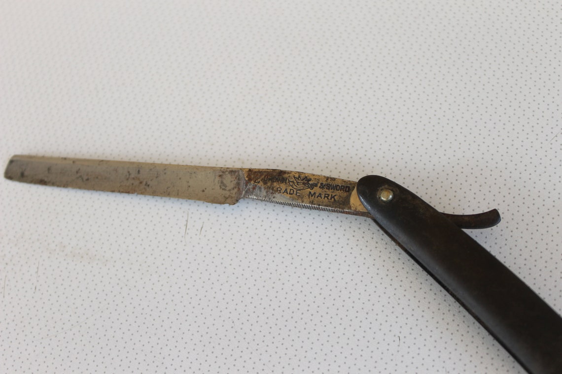 Antique Straight Razor Old German Razor CROWN & SWORD Rare | Etsy