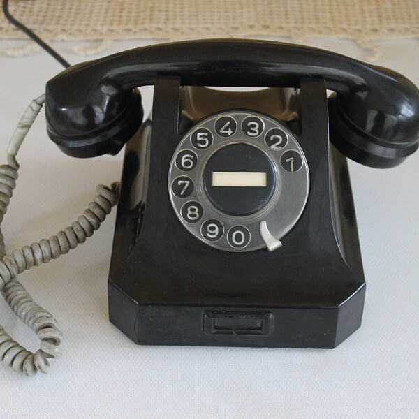Black Bakelite Phone - Etsy