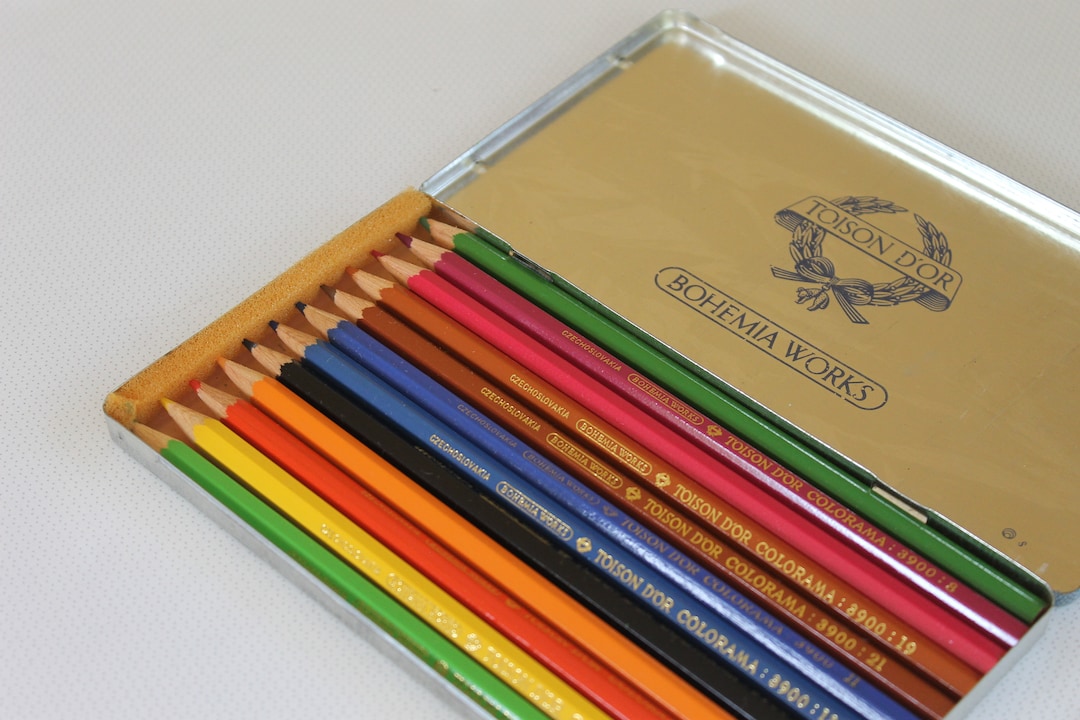 Vintage Pencils, Colored Pencils With Original Metal Box, Toison Dor ...