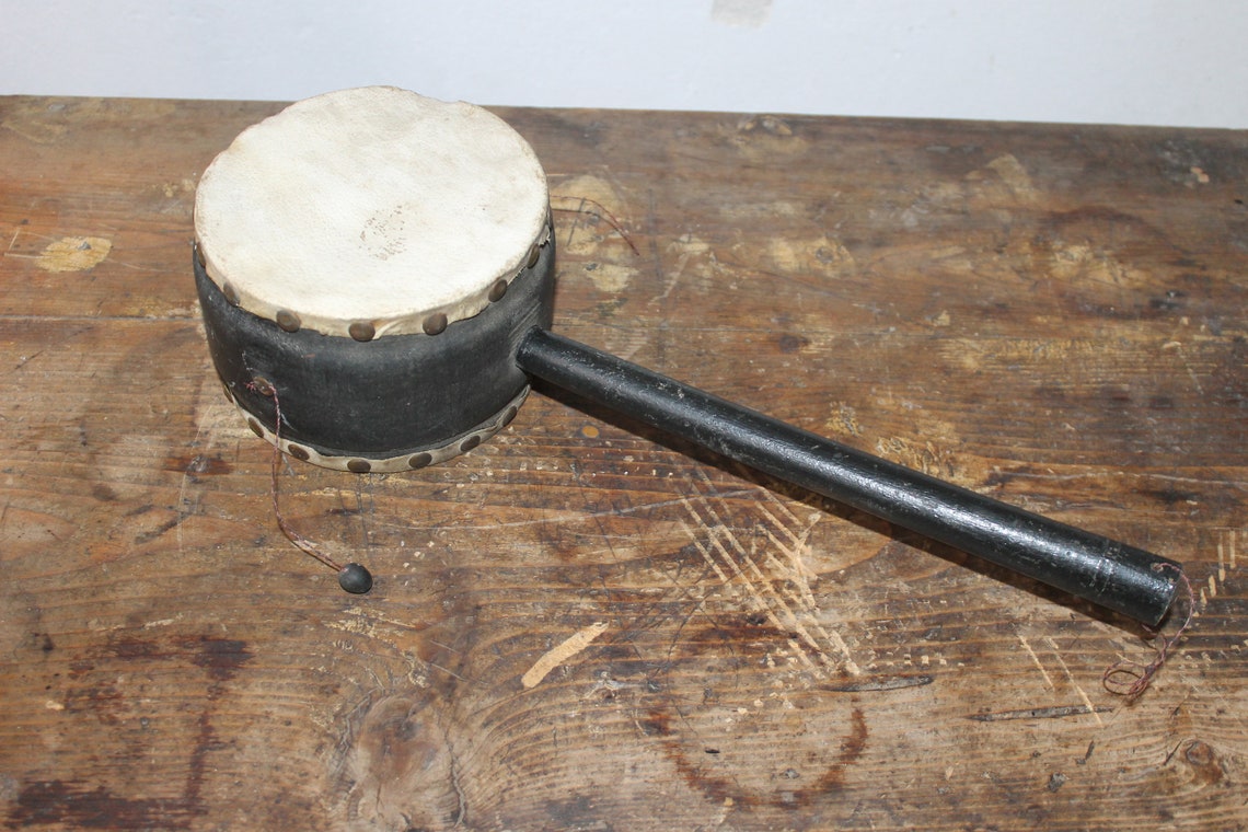 Antique Pigskin Wood Clapper Old Musical Instrument Big | Etsy
