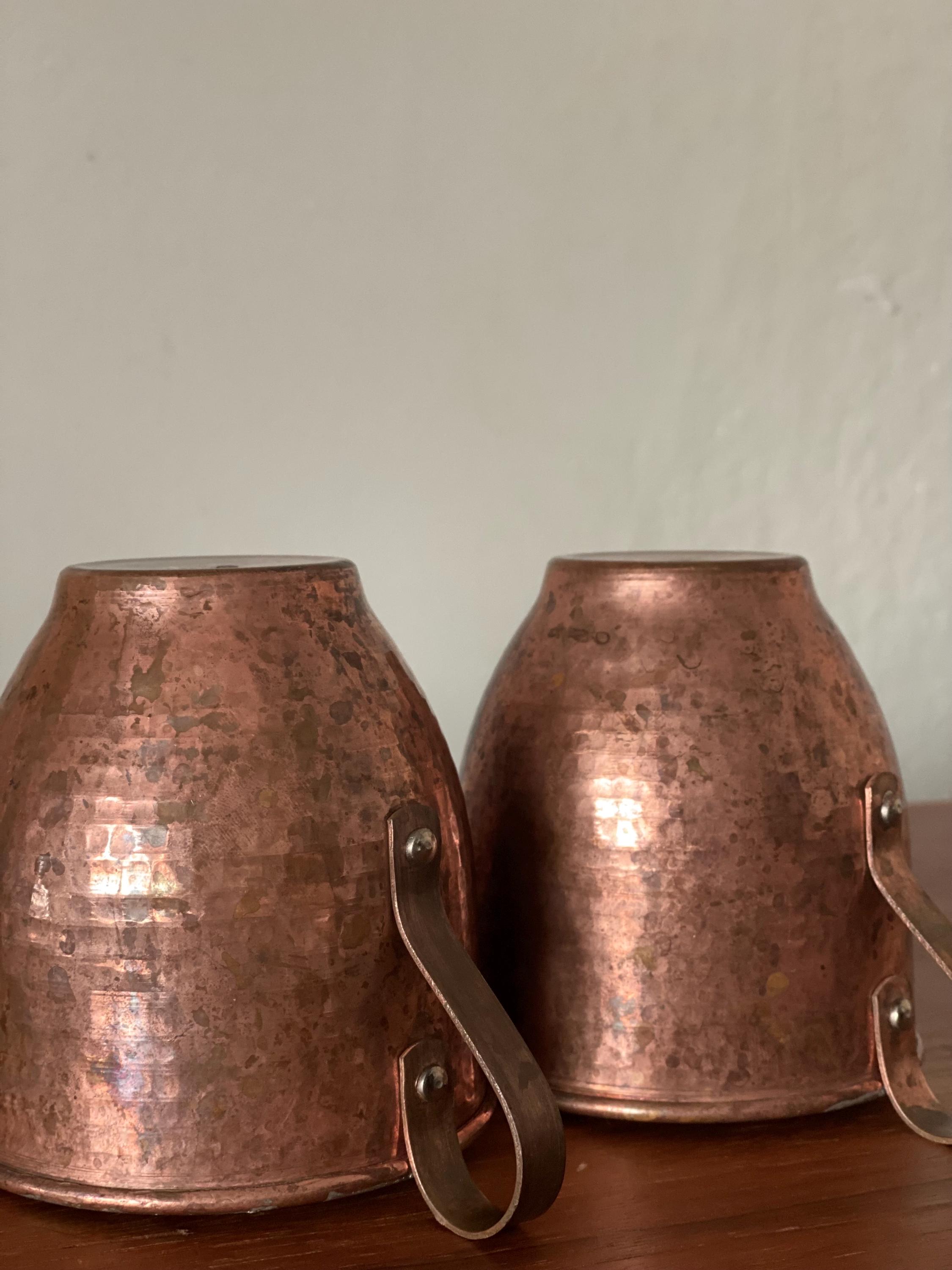 Hammered Copper Cups With Handles - Etsy