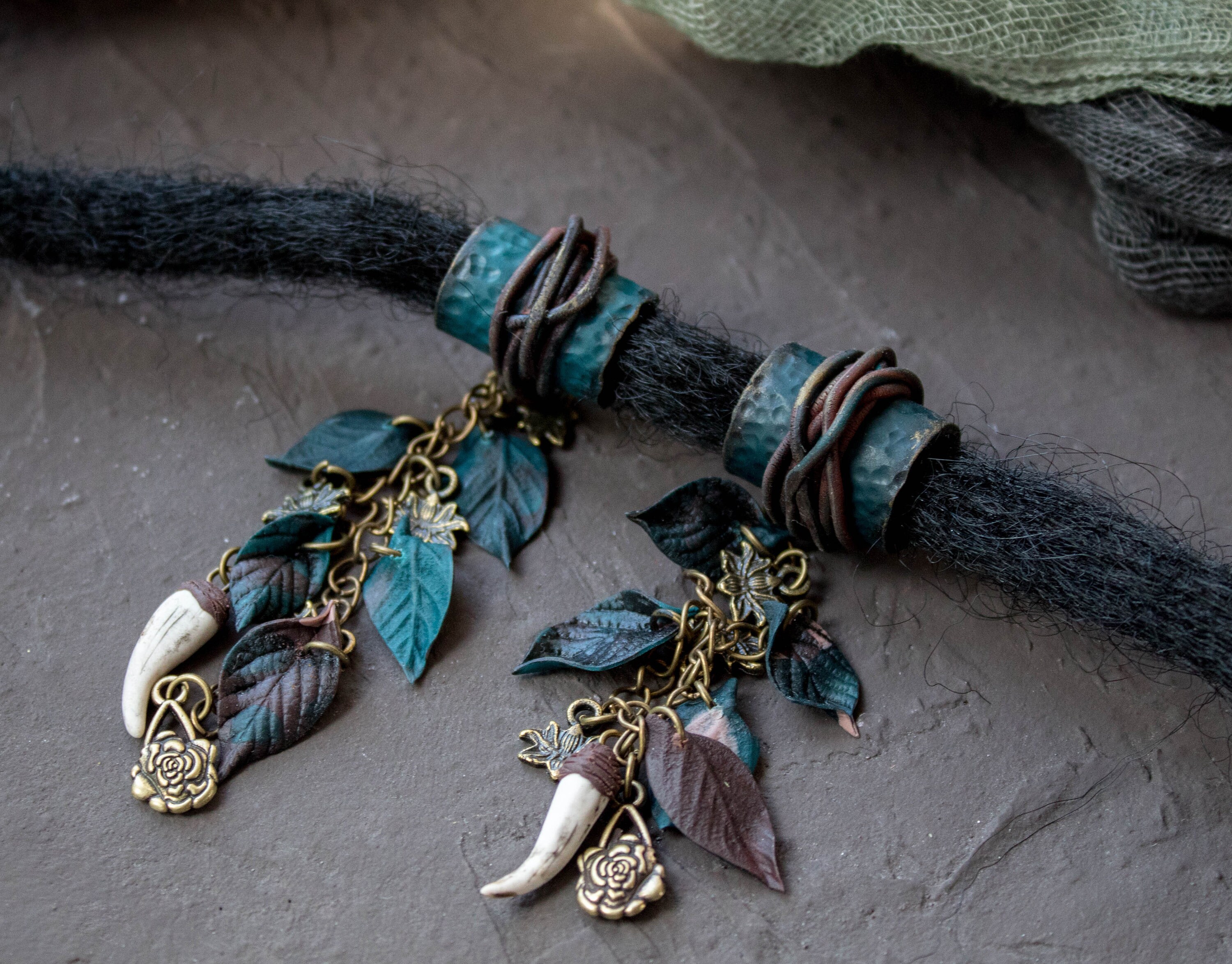 Dangle dread beads Long chain charm dreadlock accessory | Etsy