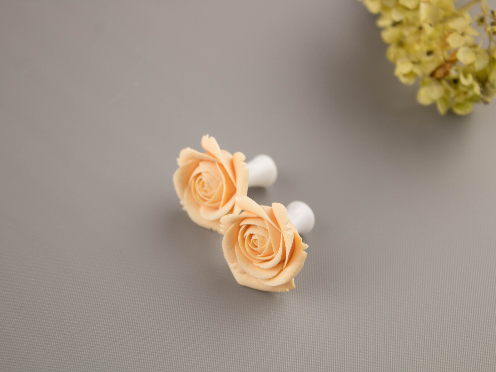 Rose Flower Ear Plugs Peach Rose Ear Gauges Delicate Ear Plugs - Etsy