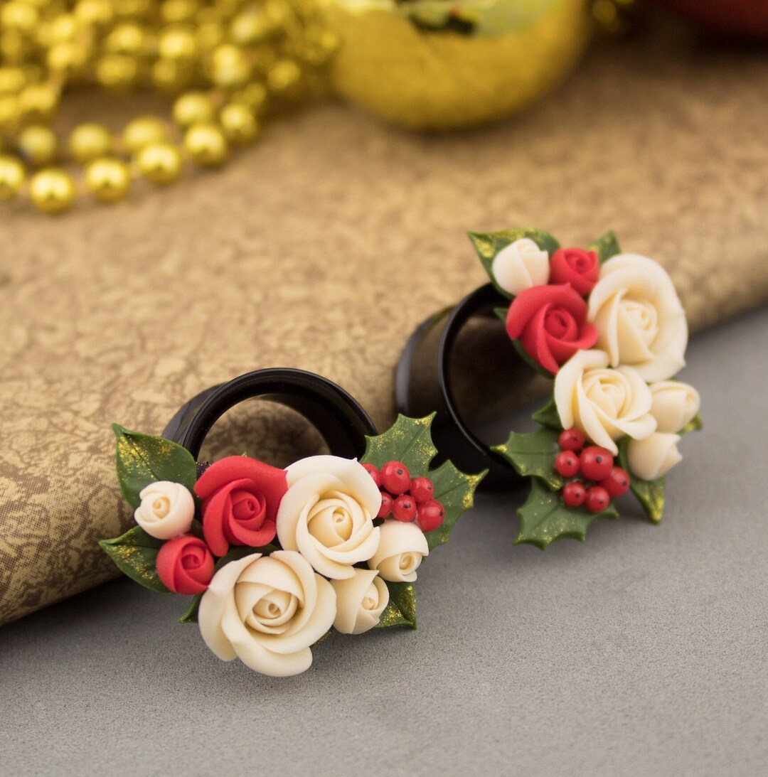 Xmas Ear Plugs and Tunnels Christmas Plug Earrings Gauges Secret Santa ...