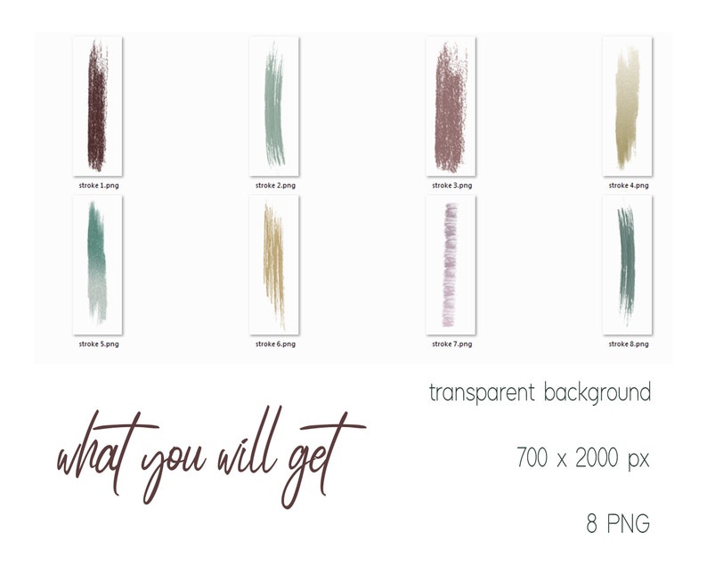 Soft Pastel Stroke Paint Brush Stroke PNG Wedding Digital Boho - Etsy