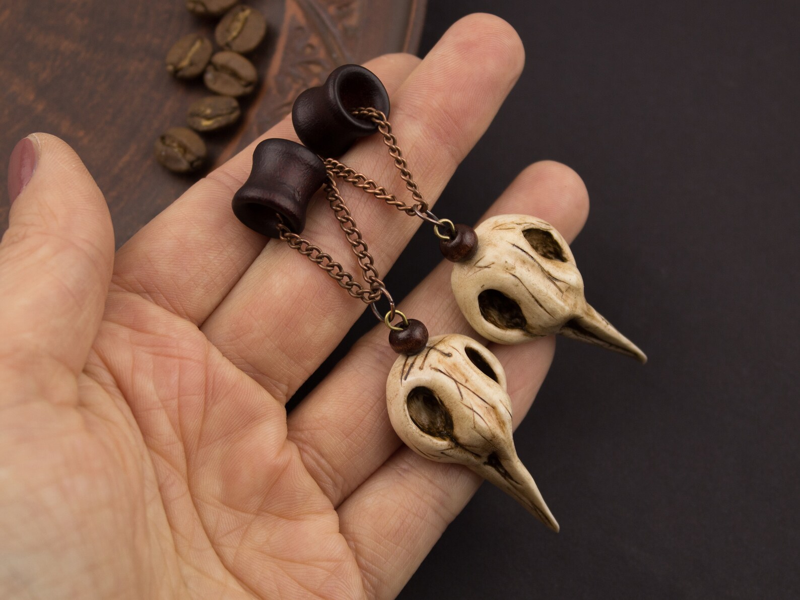 Guy Earrings Bird Skull Ear Plugs and Tunnels Raven Skull - Etsy
