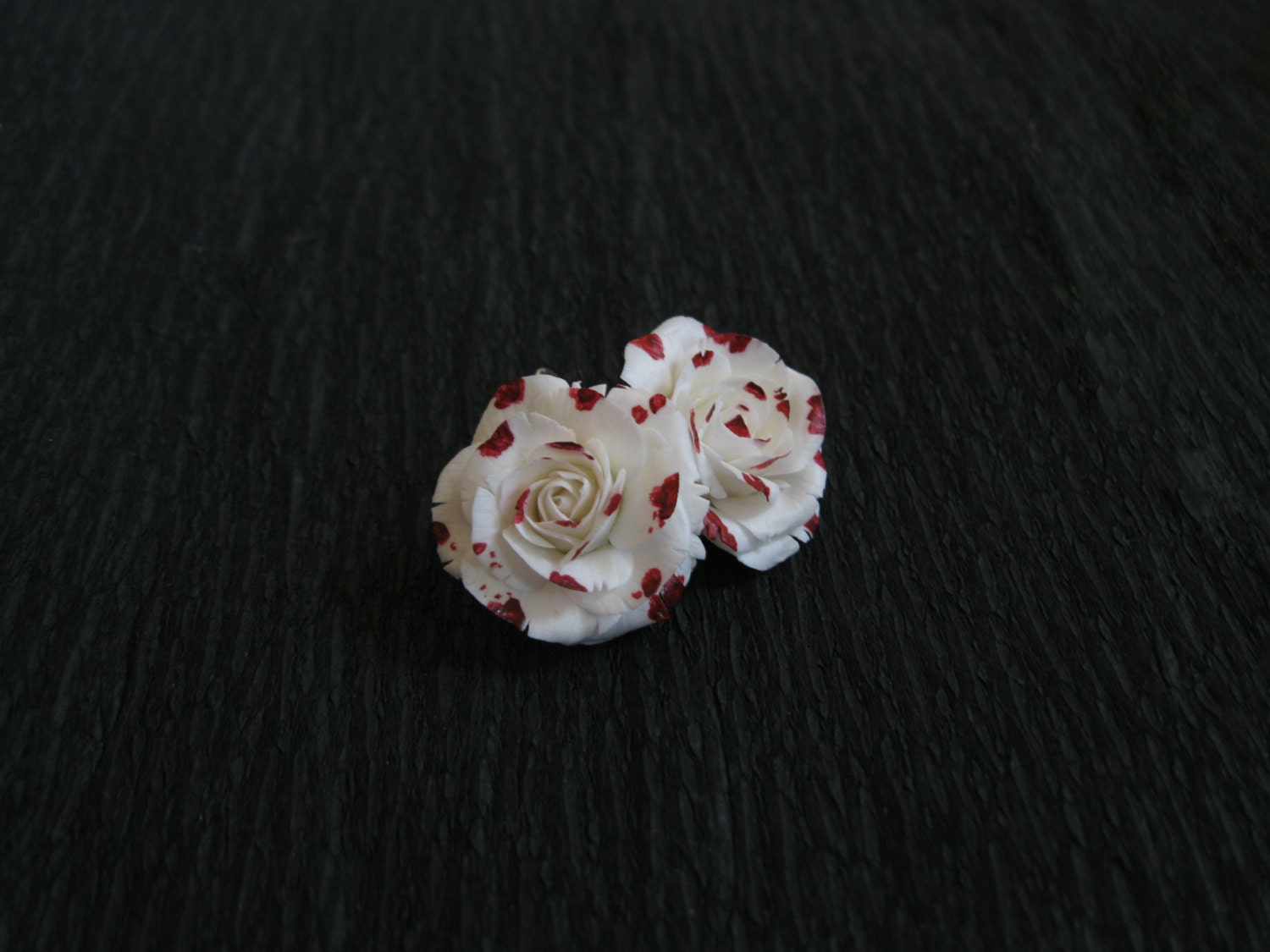 Halloween Earrings Bloody Flower White Rose Witch Costume Idea - Etsy
